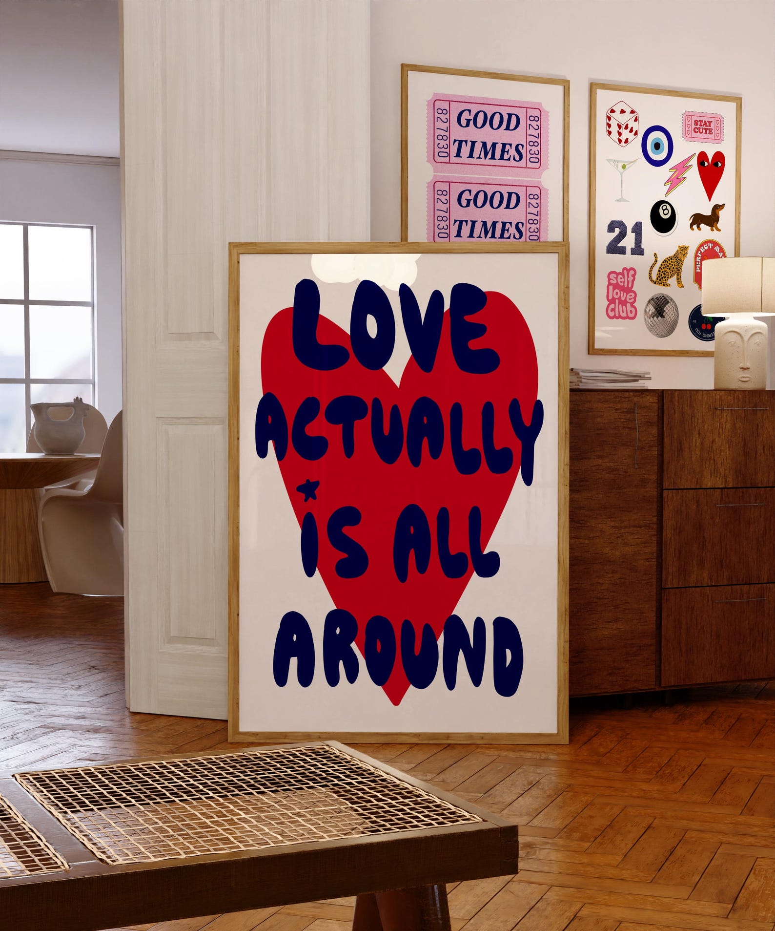 Retro Love Poster for Couples Decor Vintage Print Red Wall Art for ...