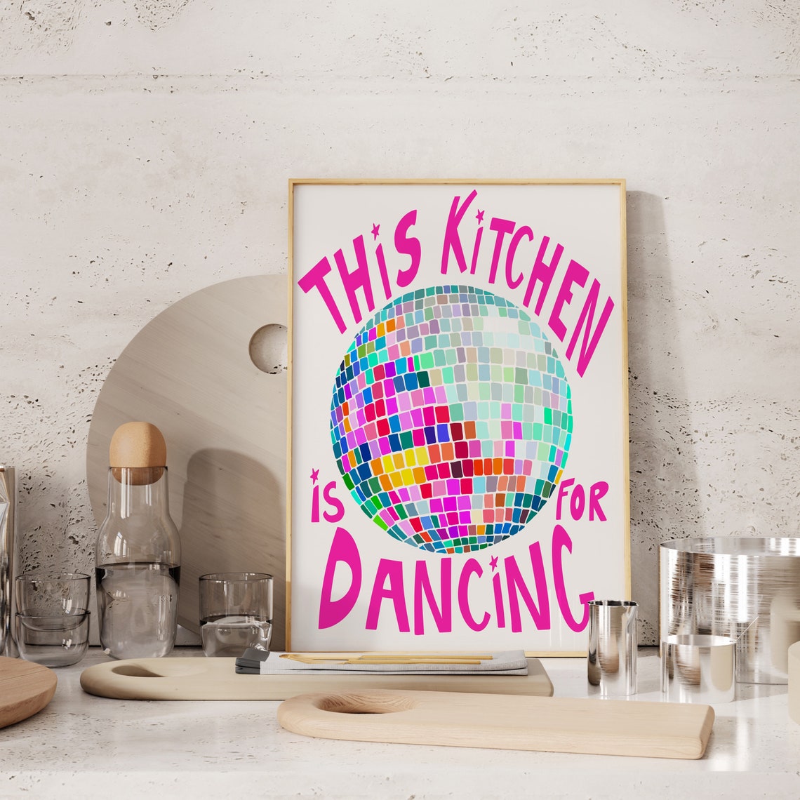 Disco Ball Decor This Kitchen is for Dancing Print Disco Ball Art ...