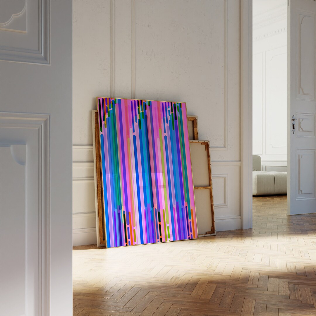 Geometric Colorful Wall Art Stripes Print Cool Art Print Modern Art ...