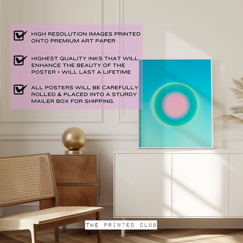 Blue Positive Aura Poster Blue Gradient Poster Affirmation Wall Art ...