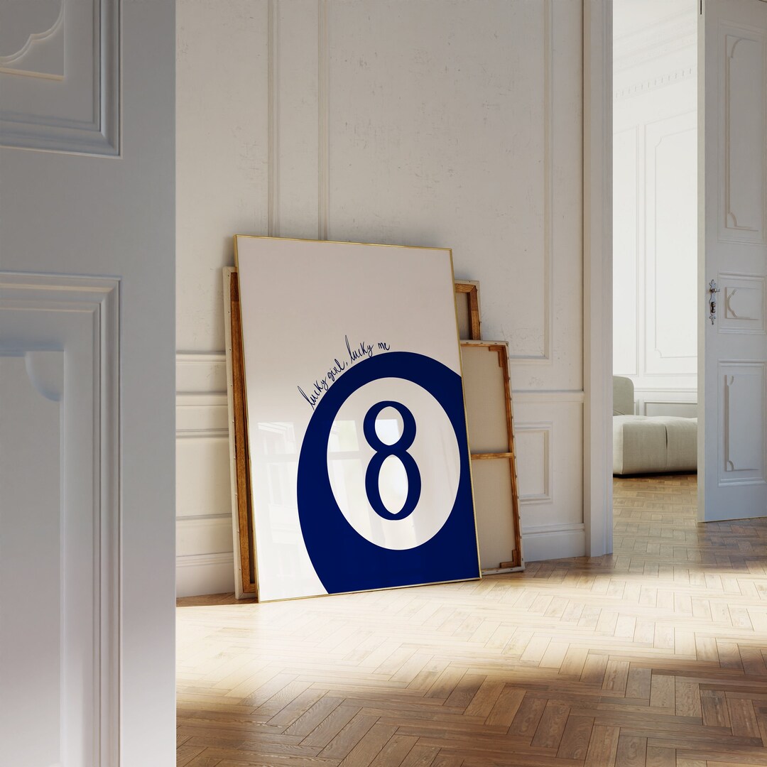 8 Ball Print Trendy Retro Poster Wall Art Eight Ball Poster Preppy ...