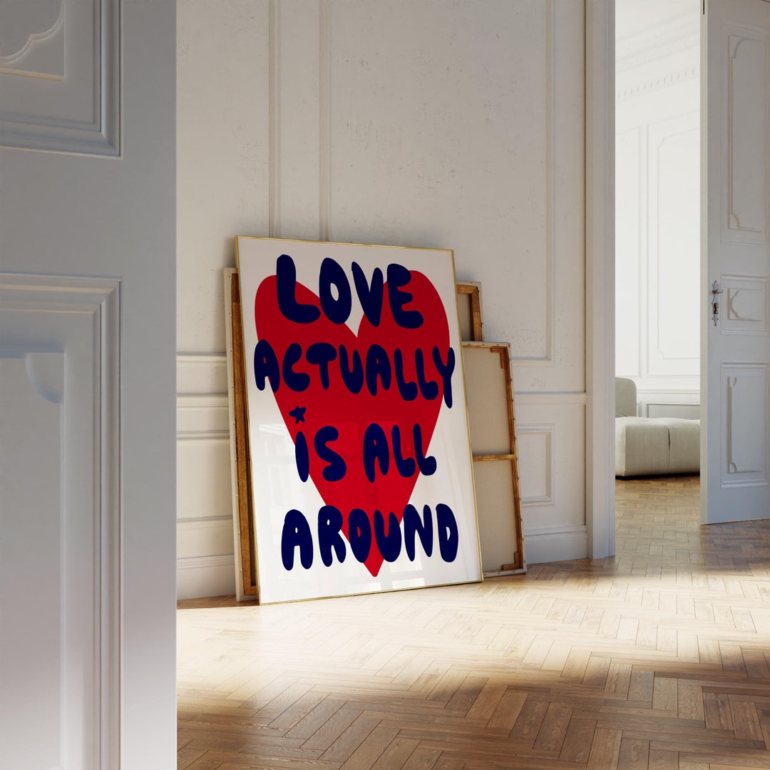 Retro Love Poster for Couples Decor Vintage Print Red Wall Art for ...