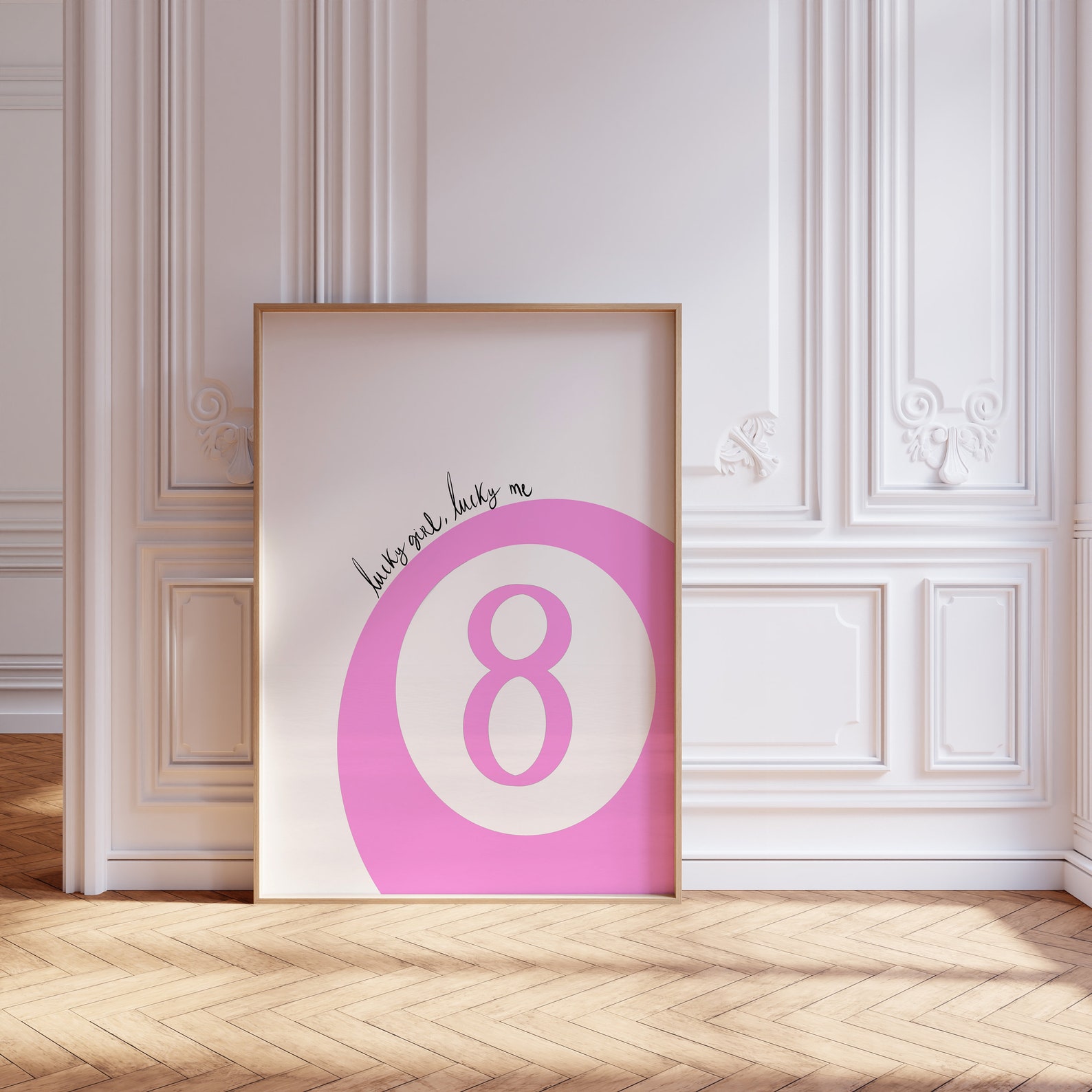 Pink 8 Ball Print Trendy Retro Poster Wall Art Eight Ball Poster Preppy ...