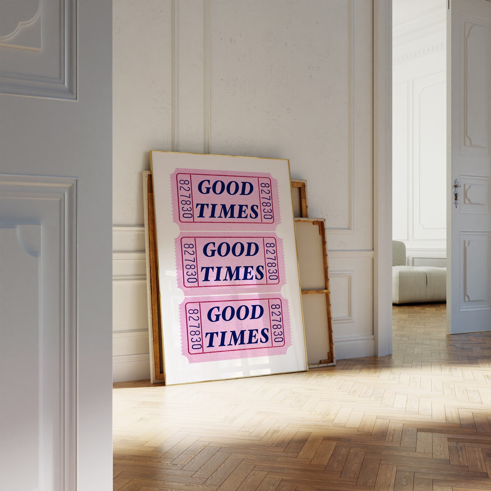 Set of 3 Trendy Prints Navy White Poster Matchbox Print Vintage ...