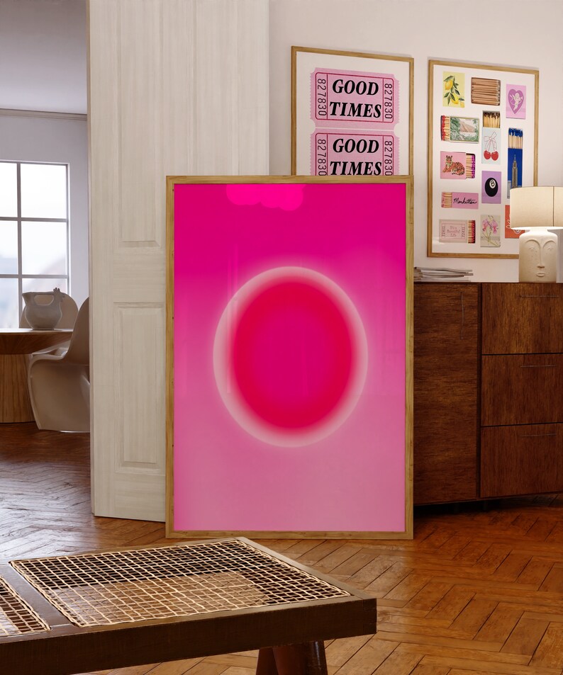 Positive Aura Poster Pink Gradient Poster Affirmation Wall Art ...