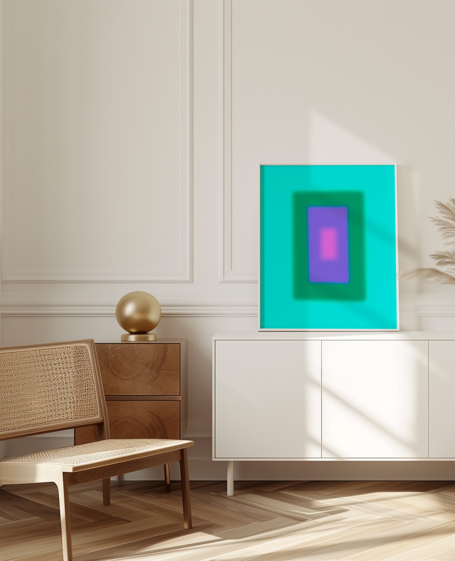 Blue Modern Print Minimalist Art Mid Century Digital Poster ...