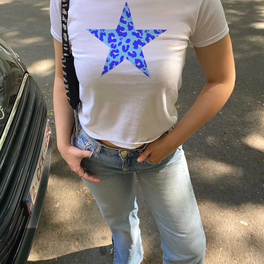 Blue Star Baby Tee Stargirl Graphic Tee Y2K Aesthetic Pinterest Style ...