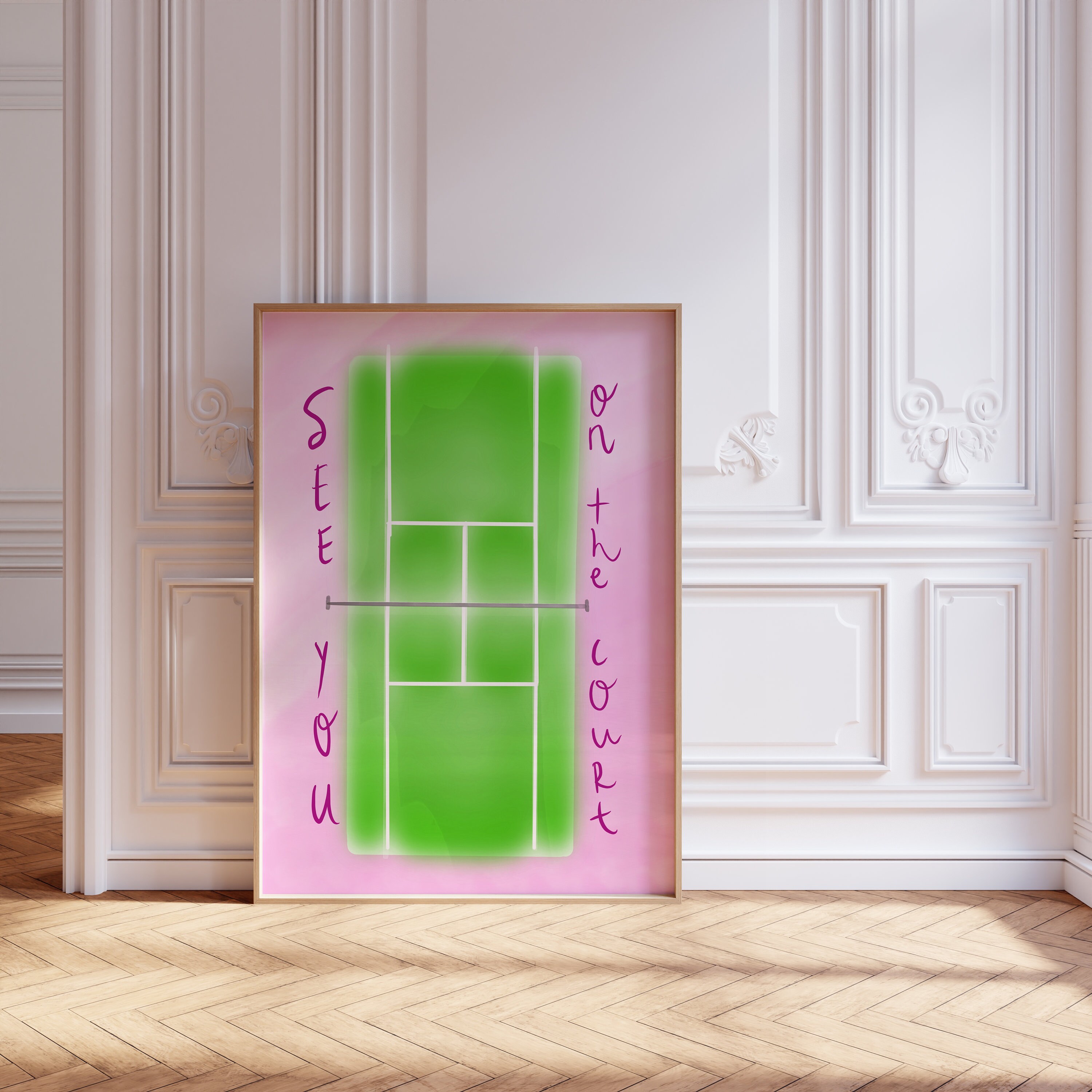 Tennis Aesthetic Art Print Preppy Sports Core Wall Art Tennis Court ...