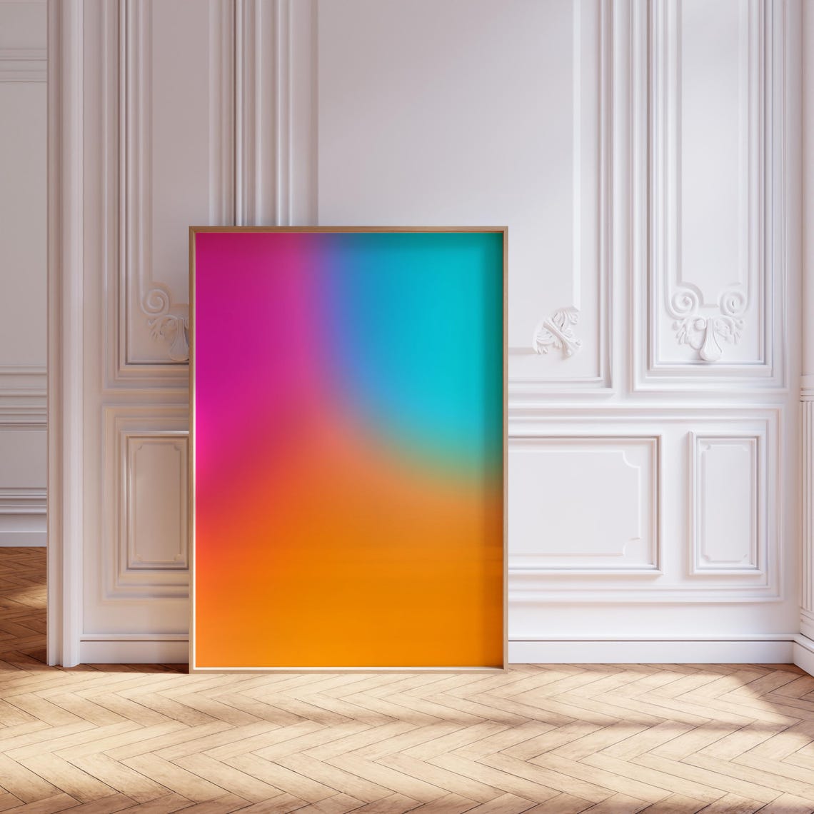 Set of 3 Positive Aura Posters Spiritual Poster Vibrant Gradient Print ...