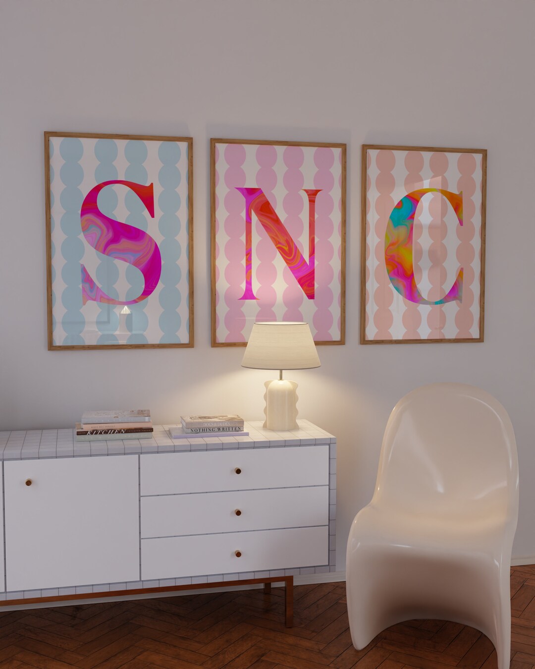 Nursery Initial Wall Art Personalized Colorful Letter Print Gift for ...