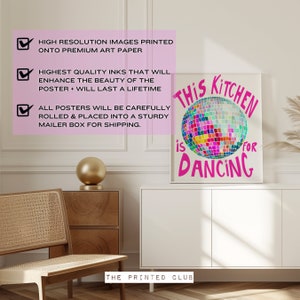 Disco Ball Decor This Kitchen is for Dancing Print Disco Ball Art ...