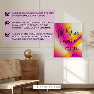 The Future is Yours to Create Print Aesthetic Motivational Poster ...