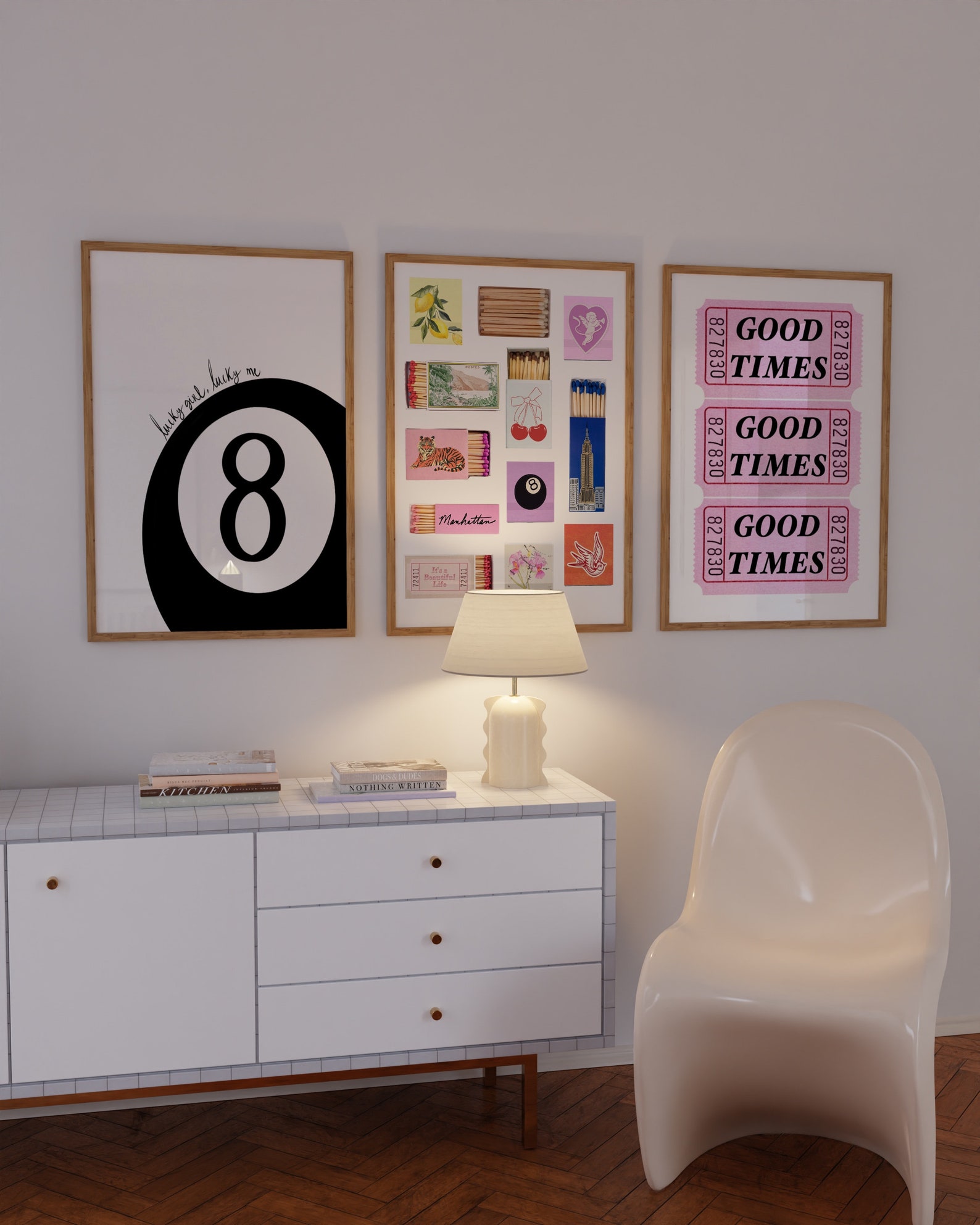 Set of 3 Trendy Prints Black White Poster Matchbox Print Vintage ...