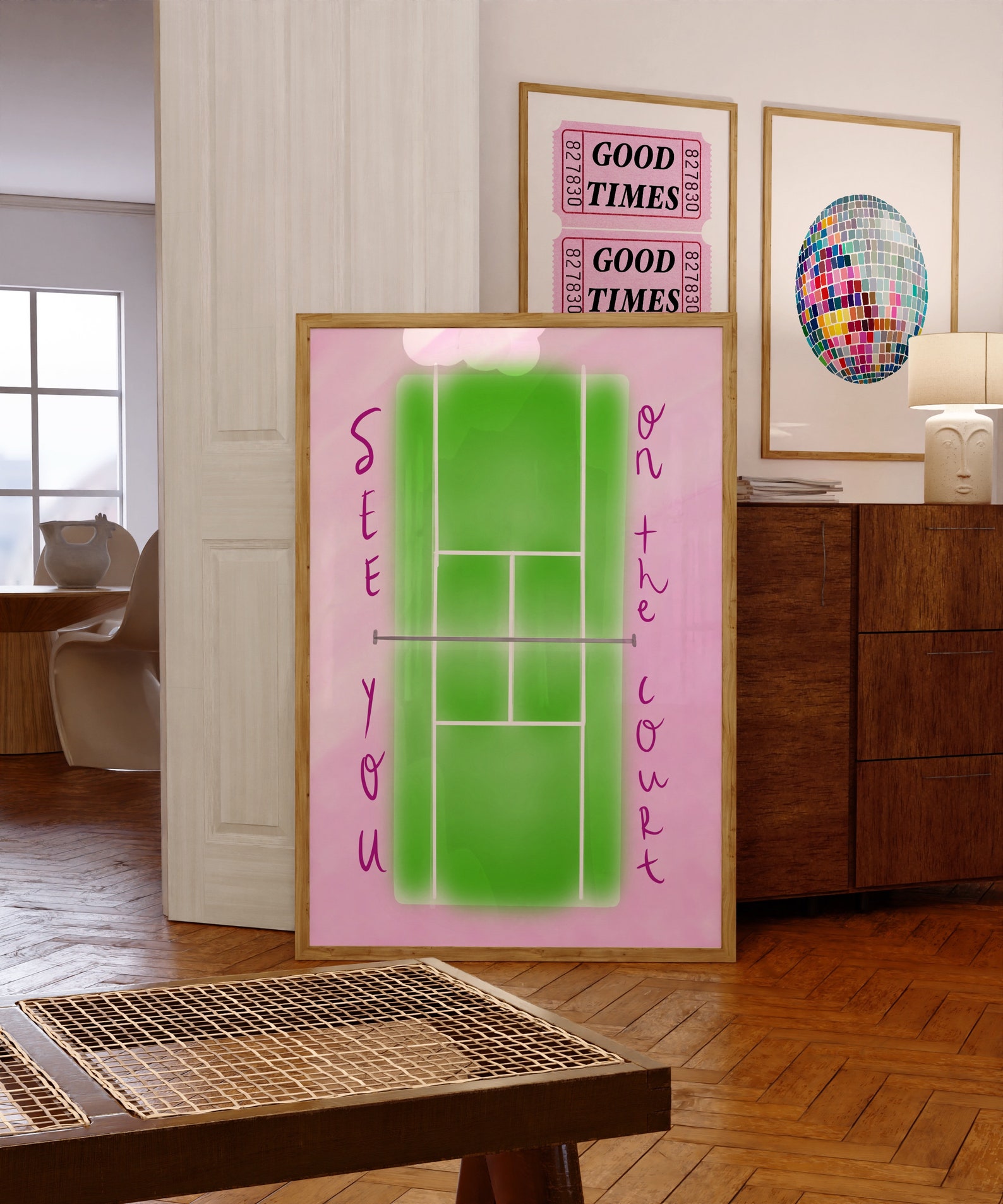 Tennis Aesthetic Art Print Preppy Sports Core Wall Art Tennis Court ...