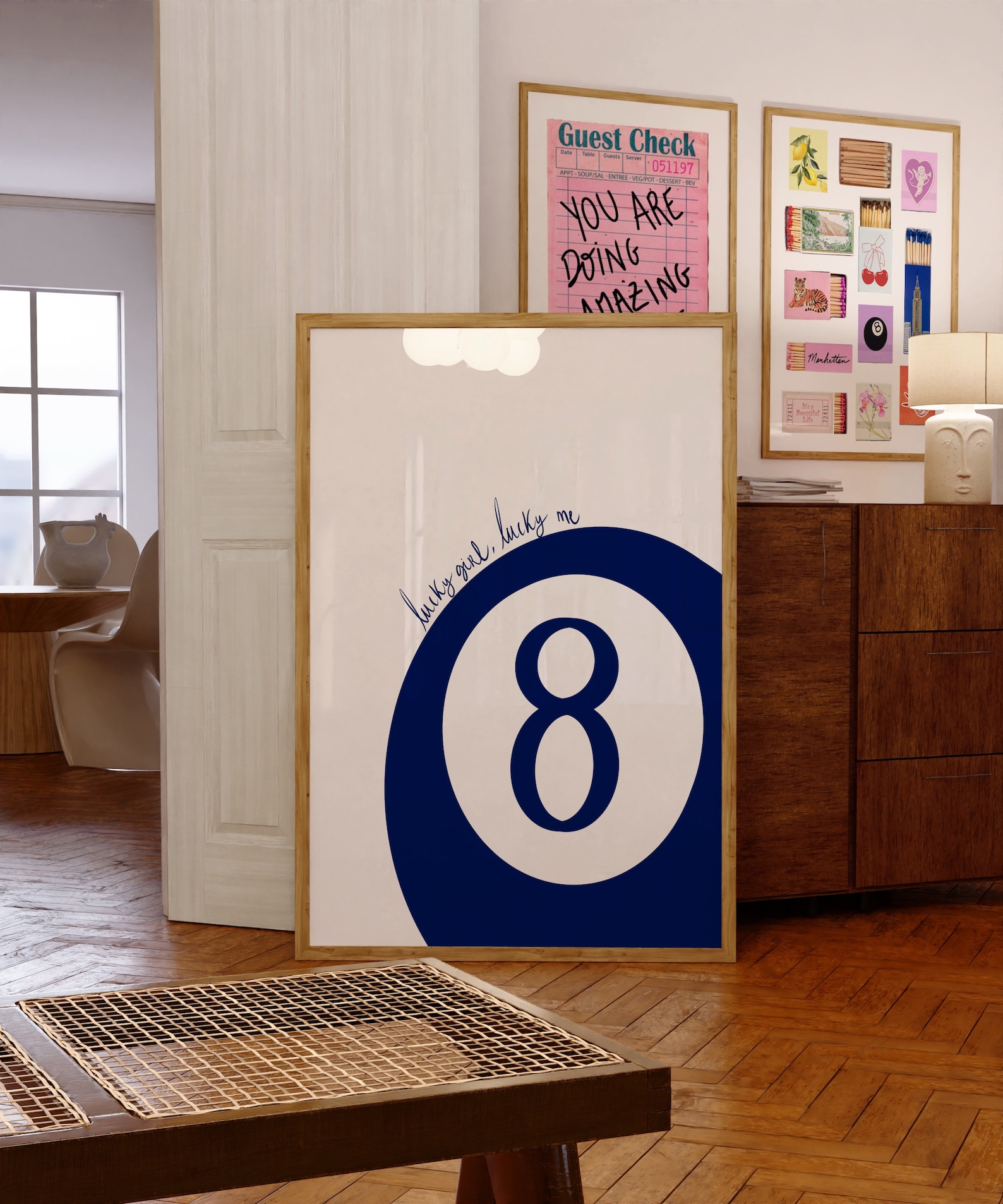 Navy 8 Ball Print Trendy Retro Poster Wall Art Eight Ball Poster Preppy ...