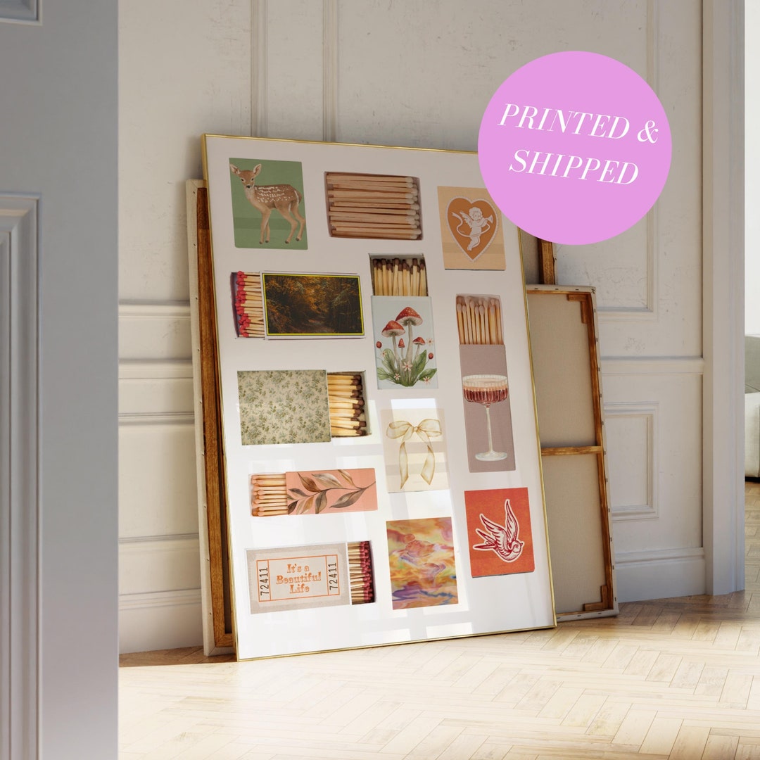 Matchbox Print Vintage Matchbook Wall Art Retro Matches Aesthetic ...