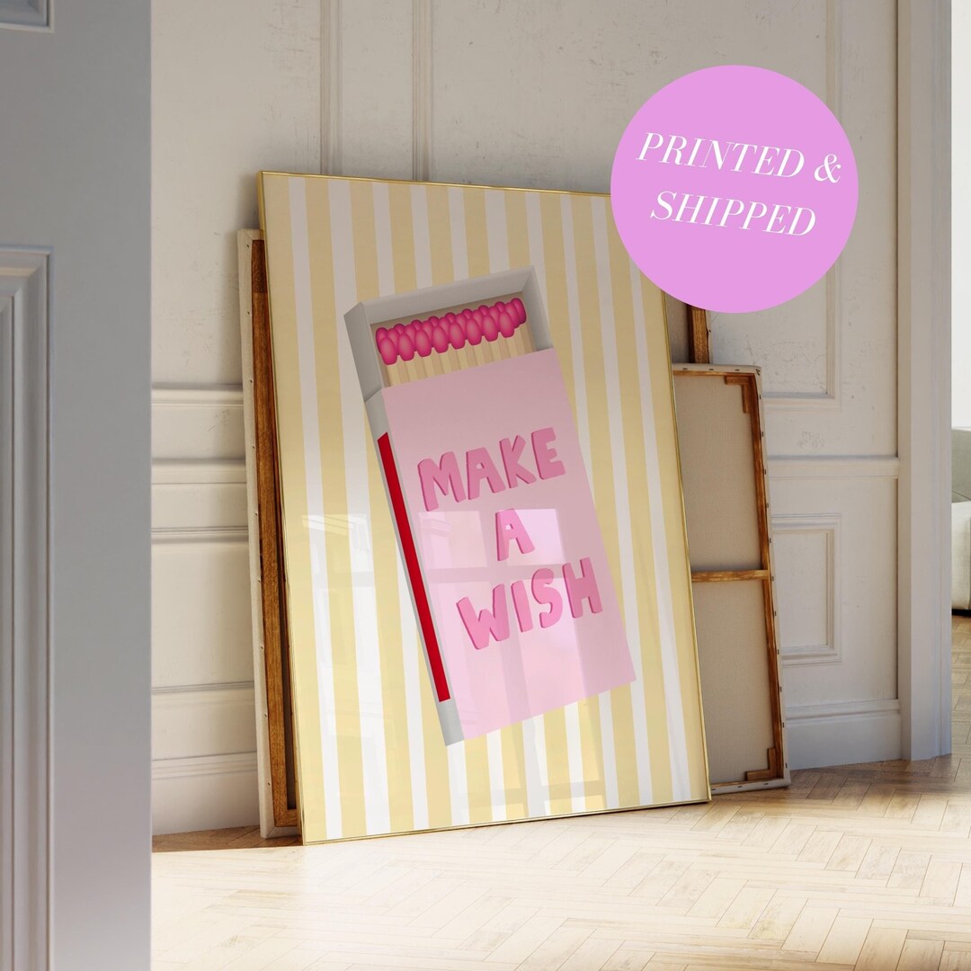 Matchbox Wall Art Pink Matchbox Print Trendy Bar Cart Art Vintage ...