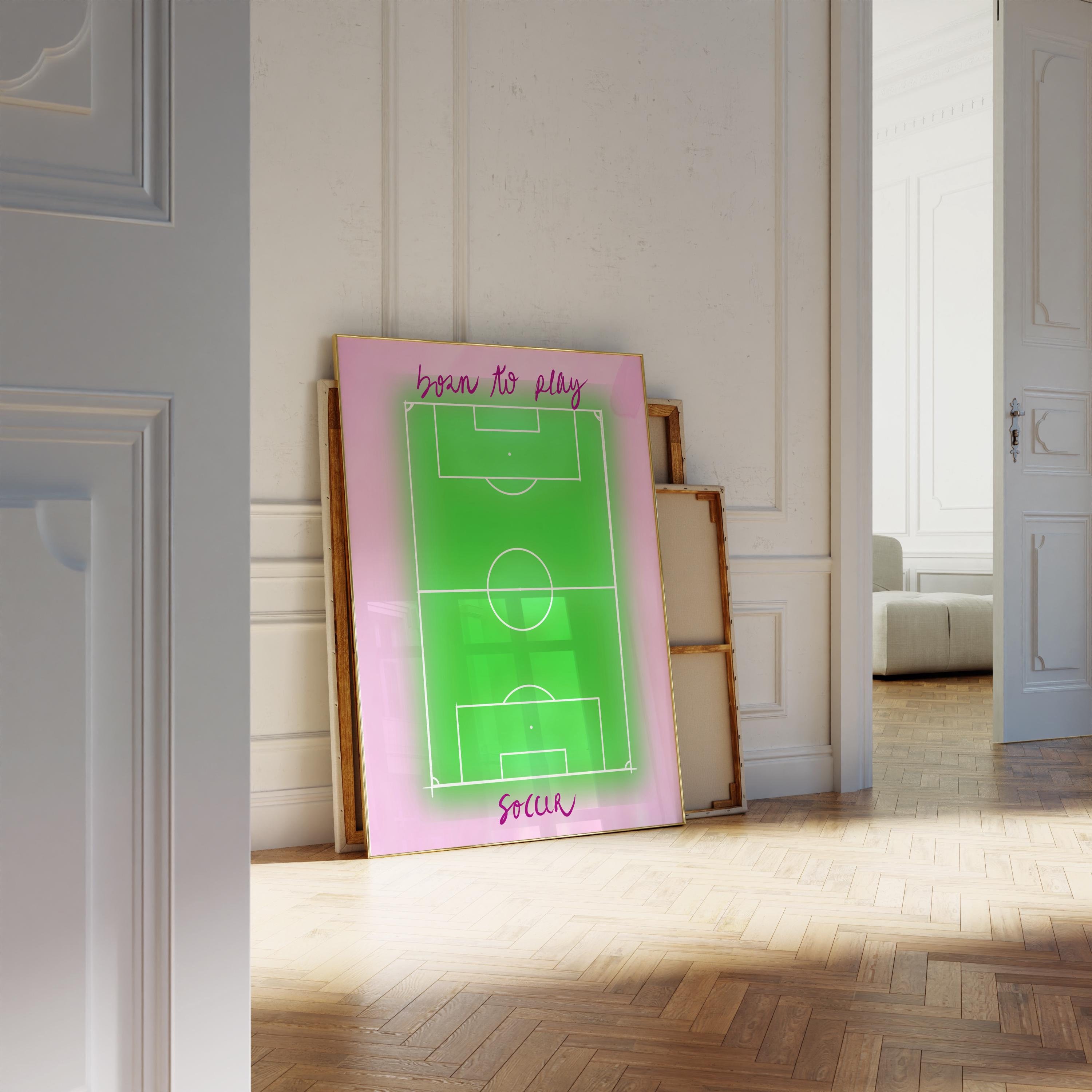 Soccer Aesthetic Print Preppy Sports Core Wall Art Soccer Field Poster ...