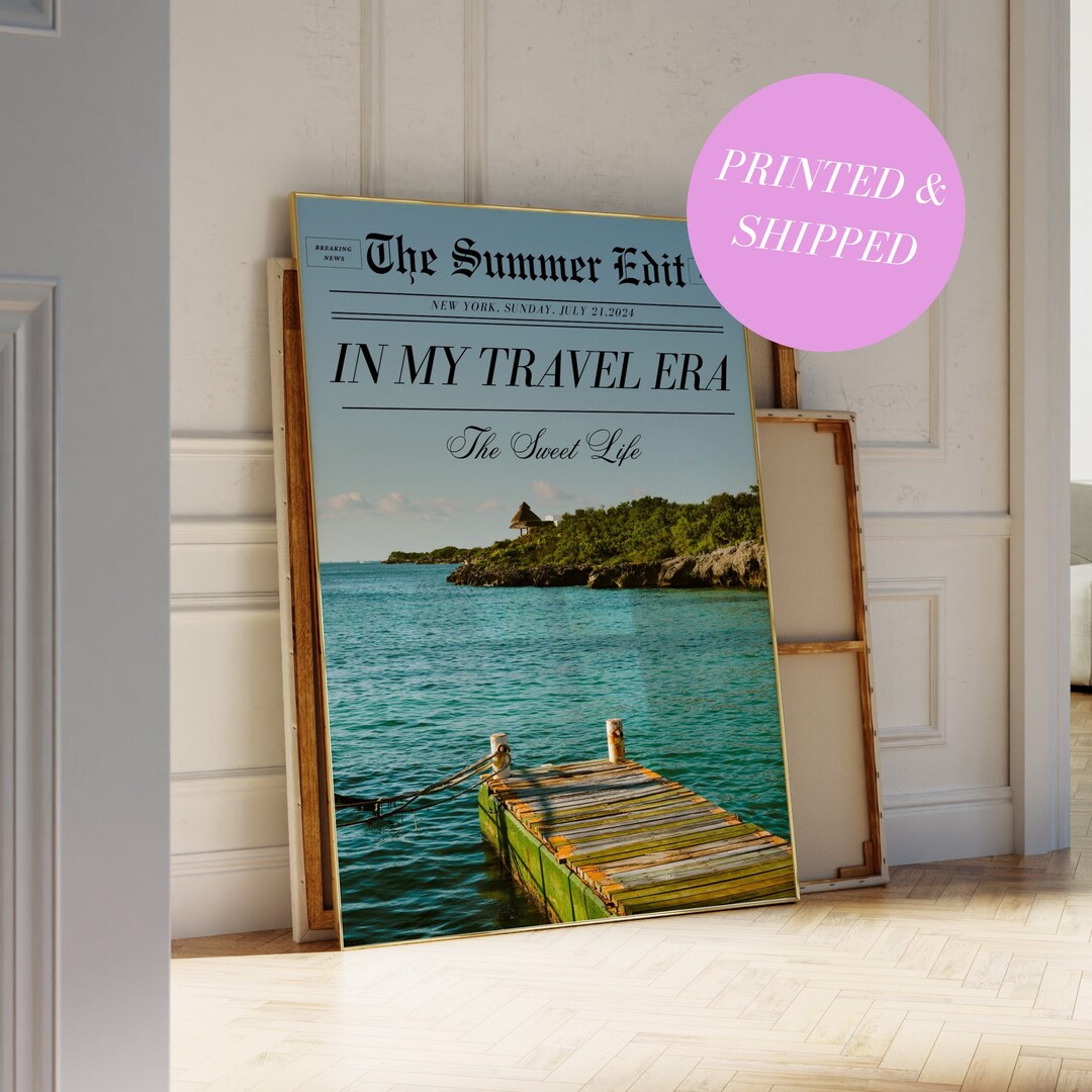 Tropical Travel Newspaper Print Magazine Cover Wall Art Tropical Poster ...