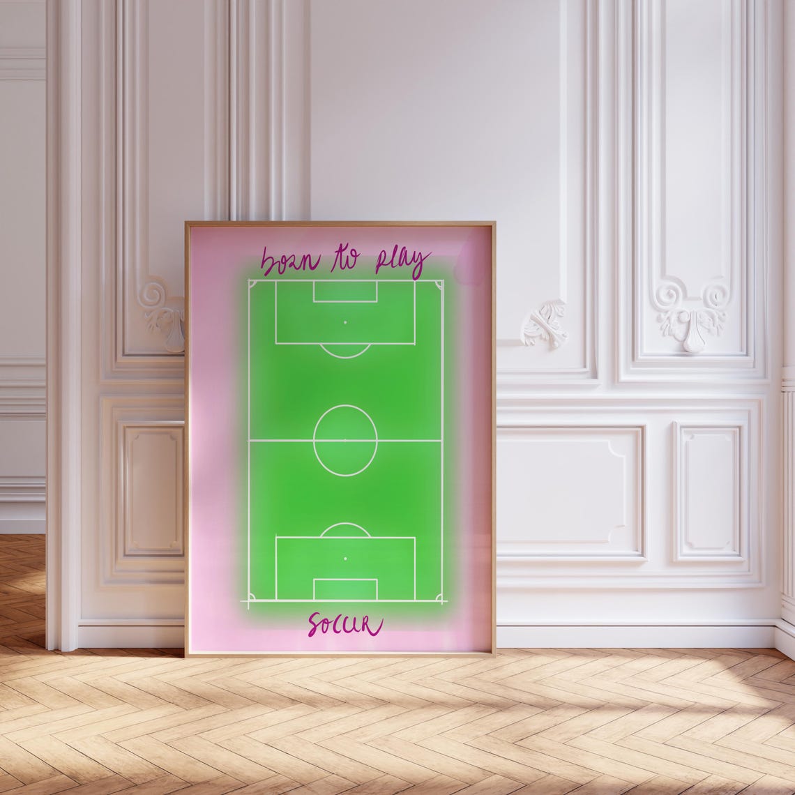 Soccer Aesthetic Print Preppy Sports Core Wall Art Soccer Field Poster ...