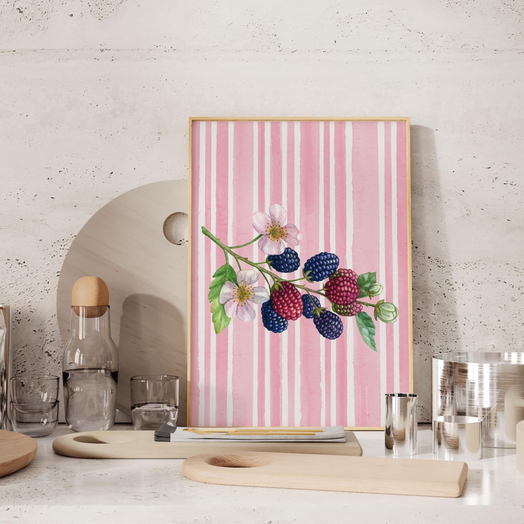 Berry Wall Decor Berry Fruit Poster Farmhouse Kitchen Art Painting ...