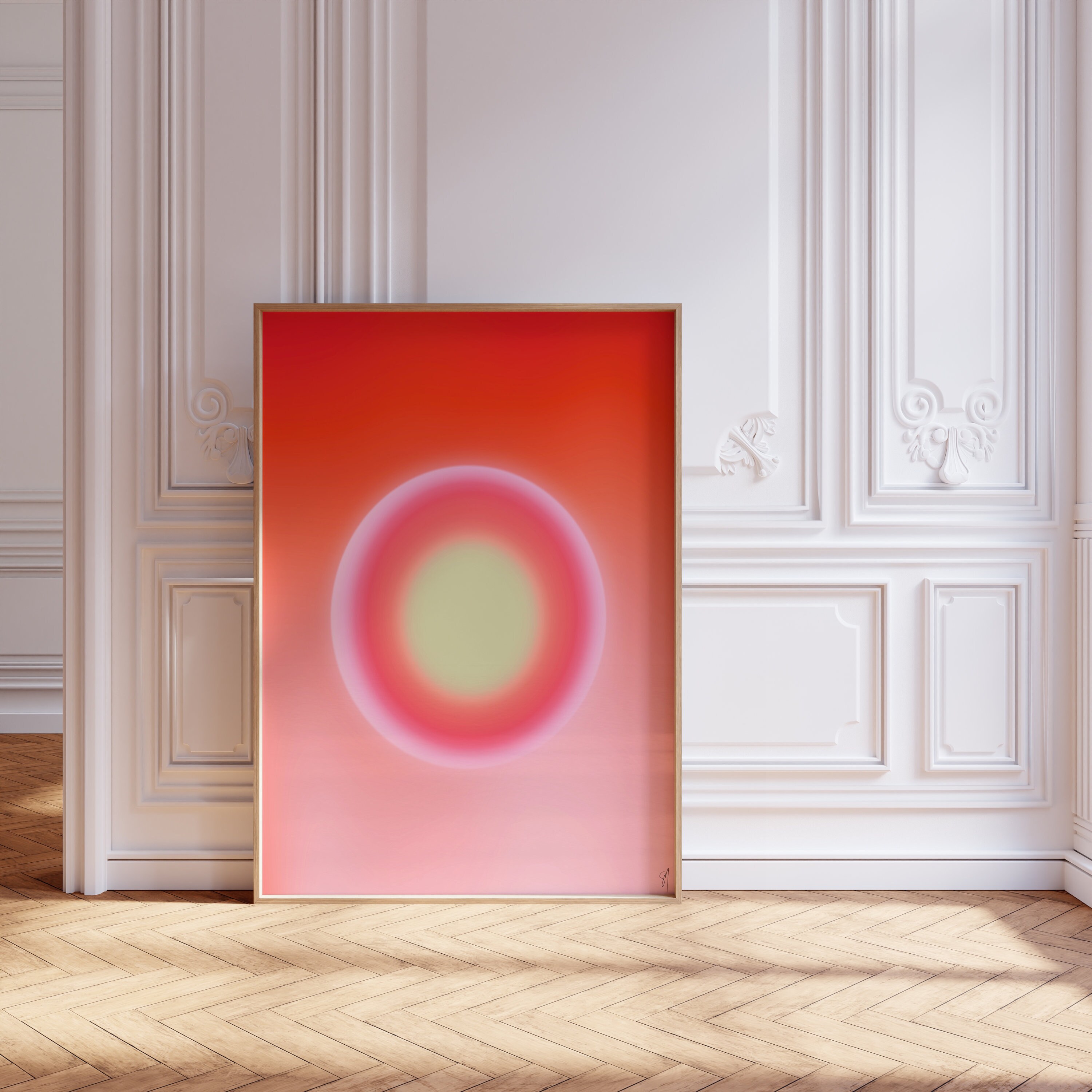 Positive Aura Poster Orange Gradient Poster Affirmation Wall Art ...