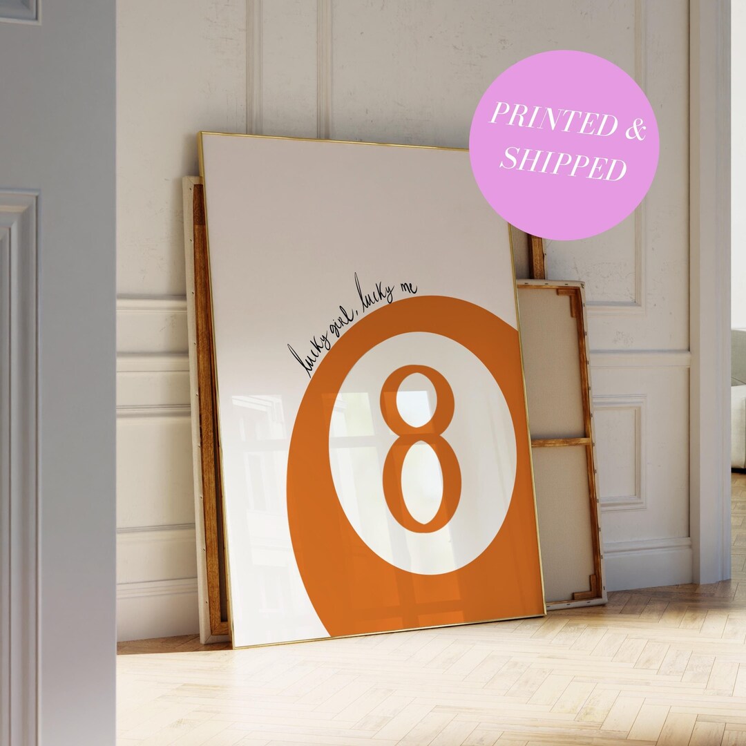 8 Ball Print Trendy Retro Poster Wall Art Eight Ball Poster Fall Preppy ...