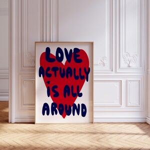 Retro Love Poster for Couples Decor Vintage Print Red Wall Art for ...