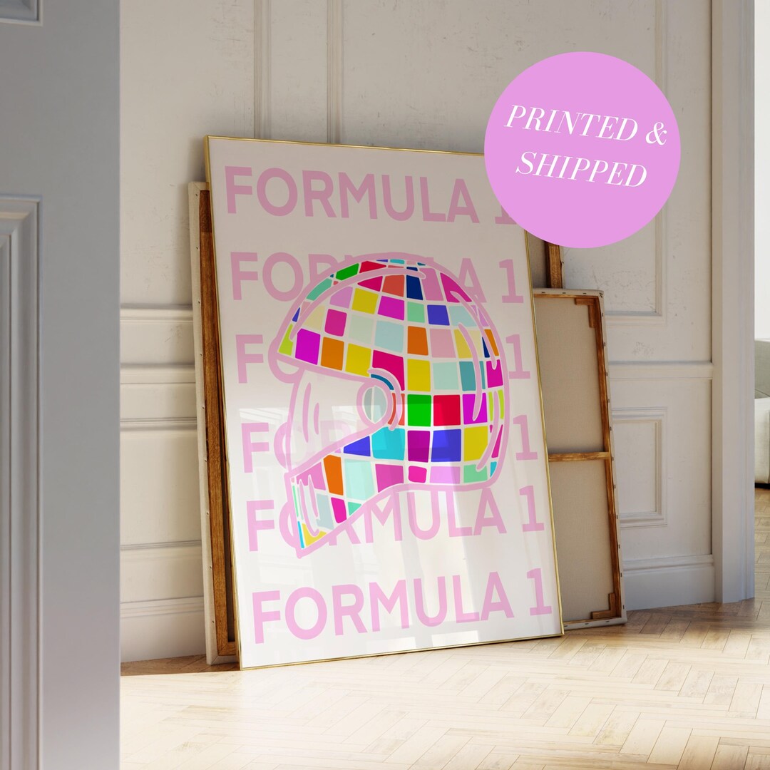 Colorful Formula 1 Aesthetic Art Poster Retro Funky Vintage Aesthetic ...