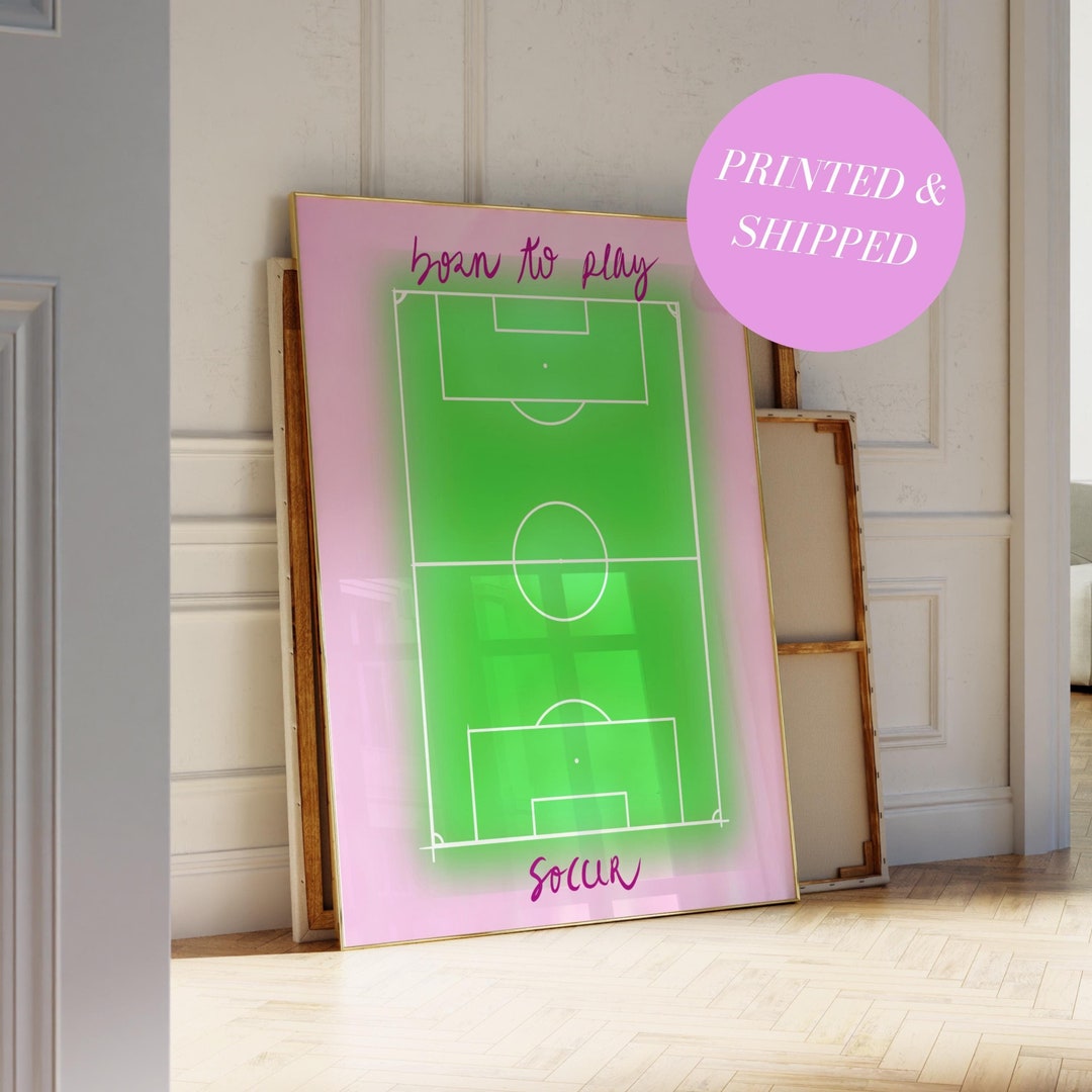 Soccer Aesthetic Print Preppy Sports Core Wall Art Soccer Field Poster ...