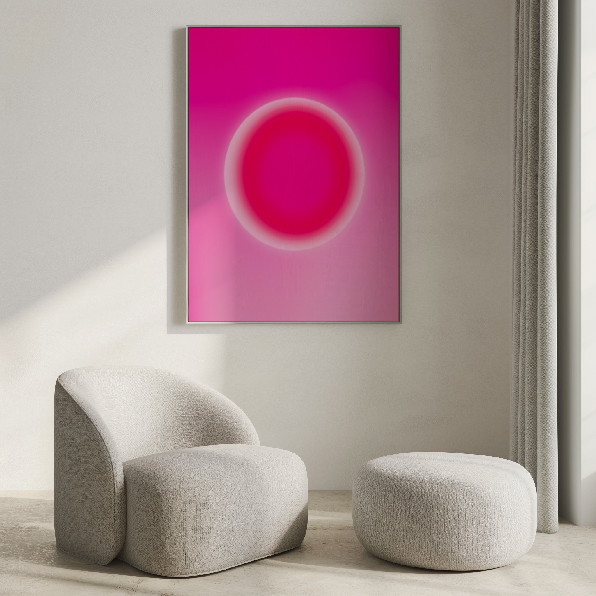 Positive Aura Poster Pink Gradient Poster Affirmation Wall Art ...