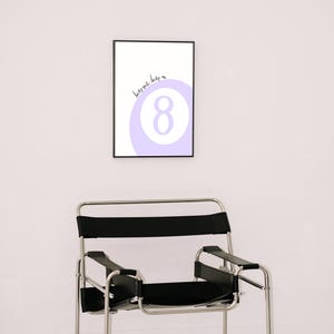 Purple 8 Ball Print Trendy Retro Poster Wall Art Eight Ball Poster ...