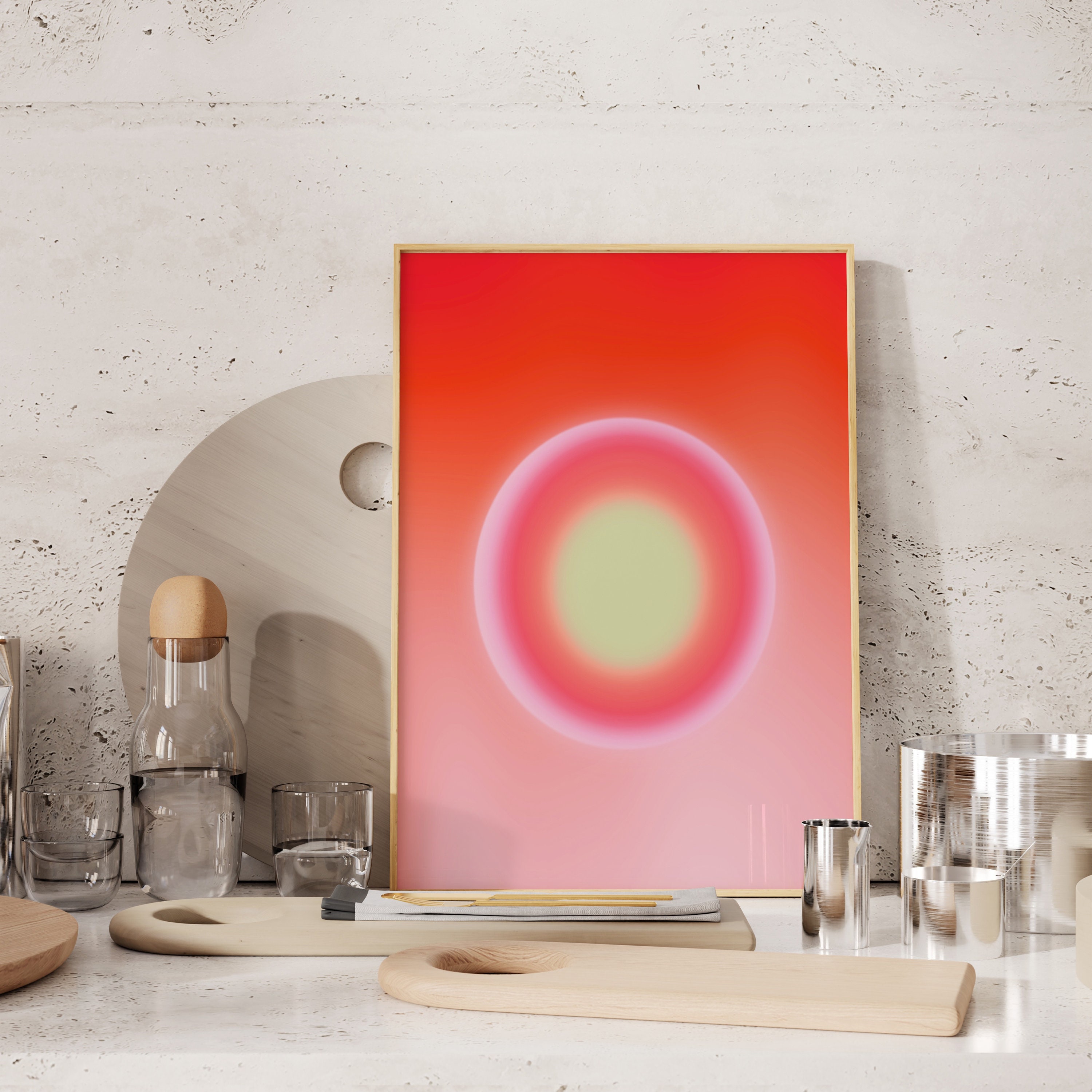 Positive Aura Poster Orange Gradient Poster Affirmation Wall Art ...