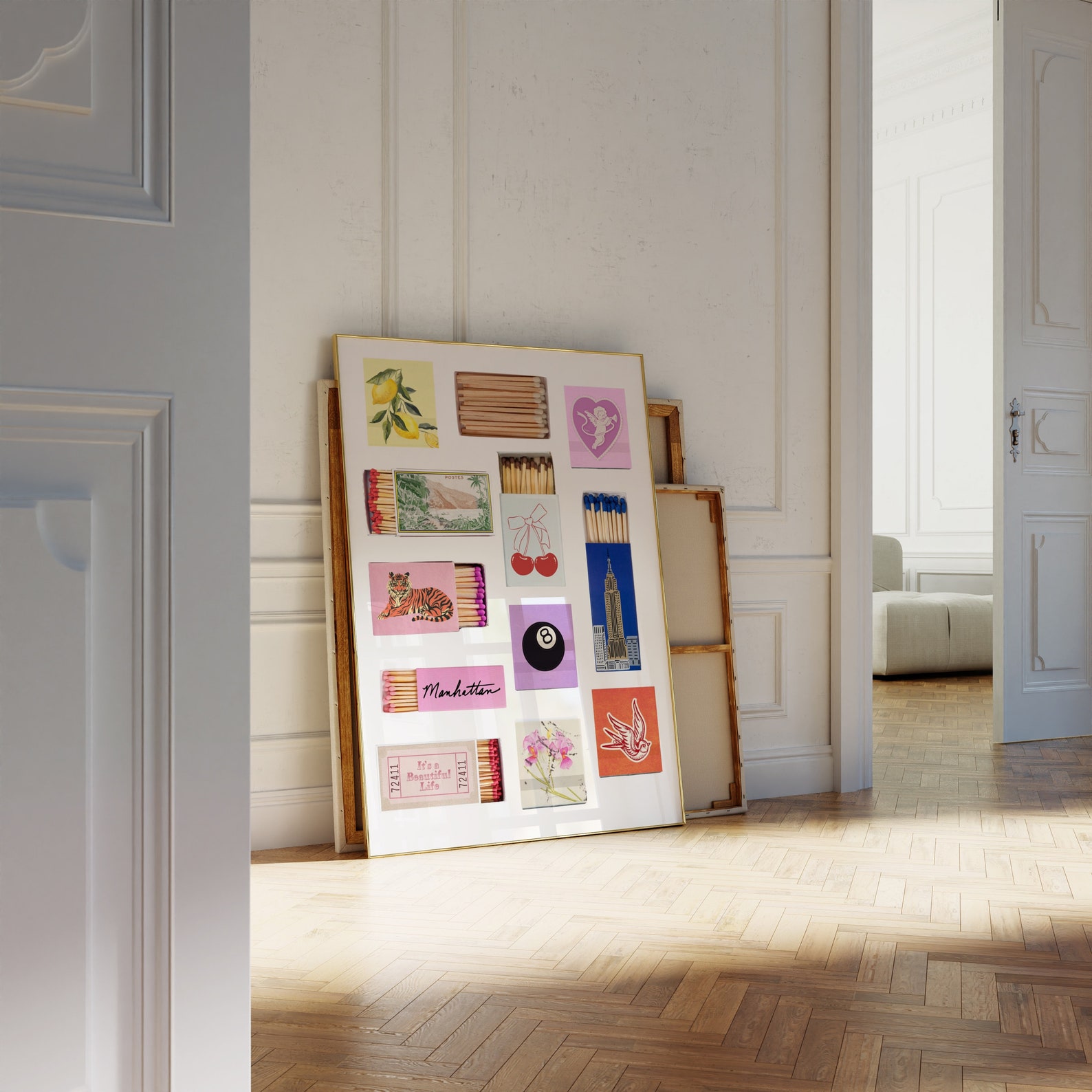 Set of 3 Trendy Aesthetic Dorm Prints Matchbox Print Vintage Matchbook ...