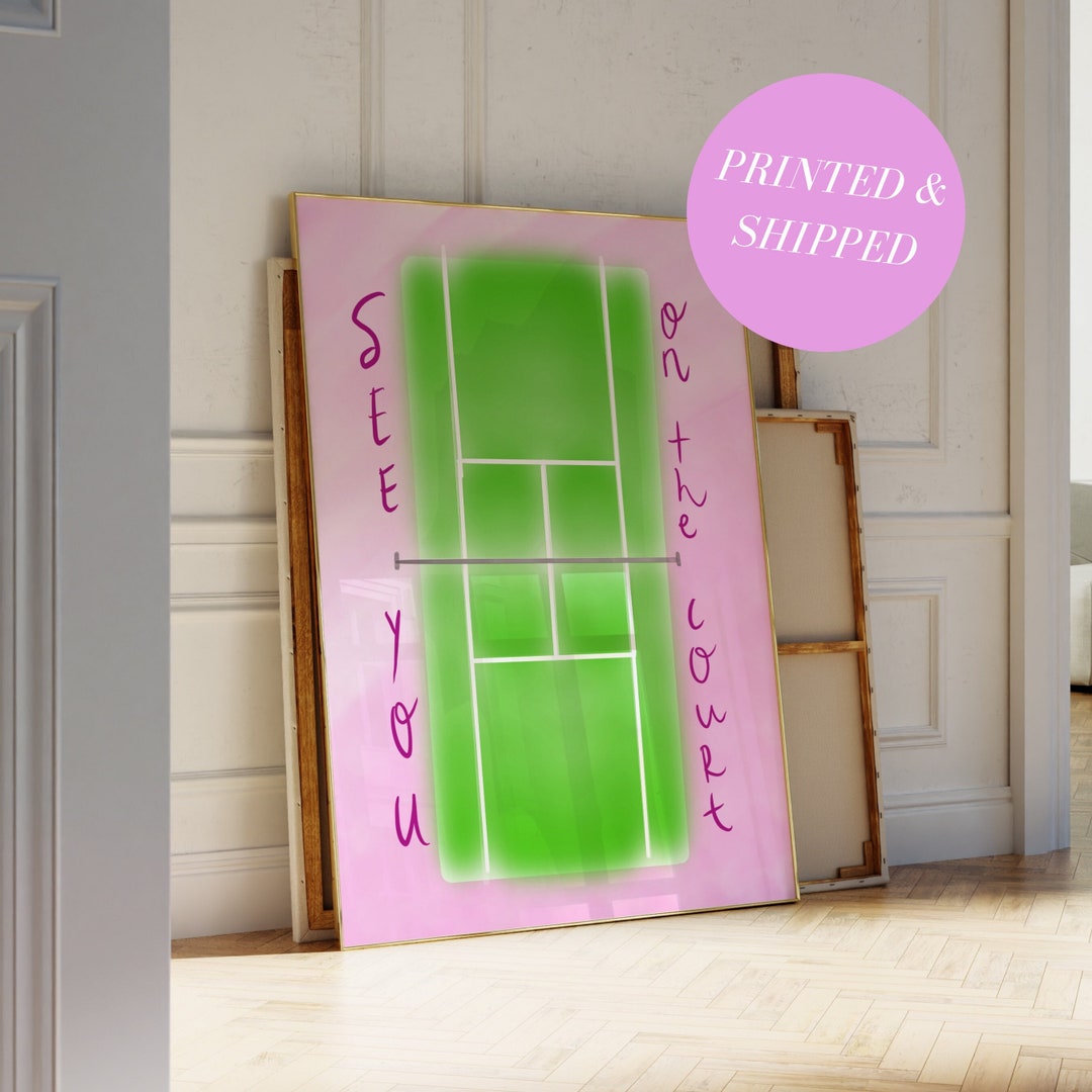 Tennis Aesthetic Art Print Preppy Sports Core Wall Art Tennis Court ...