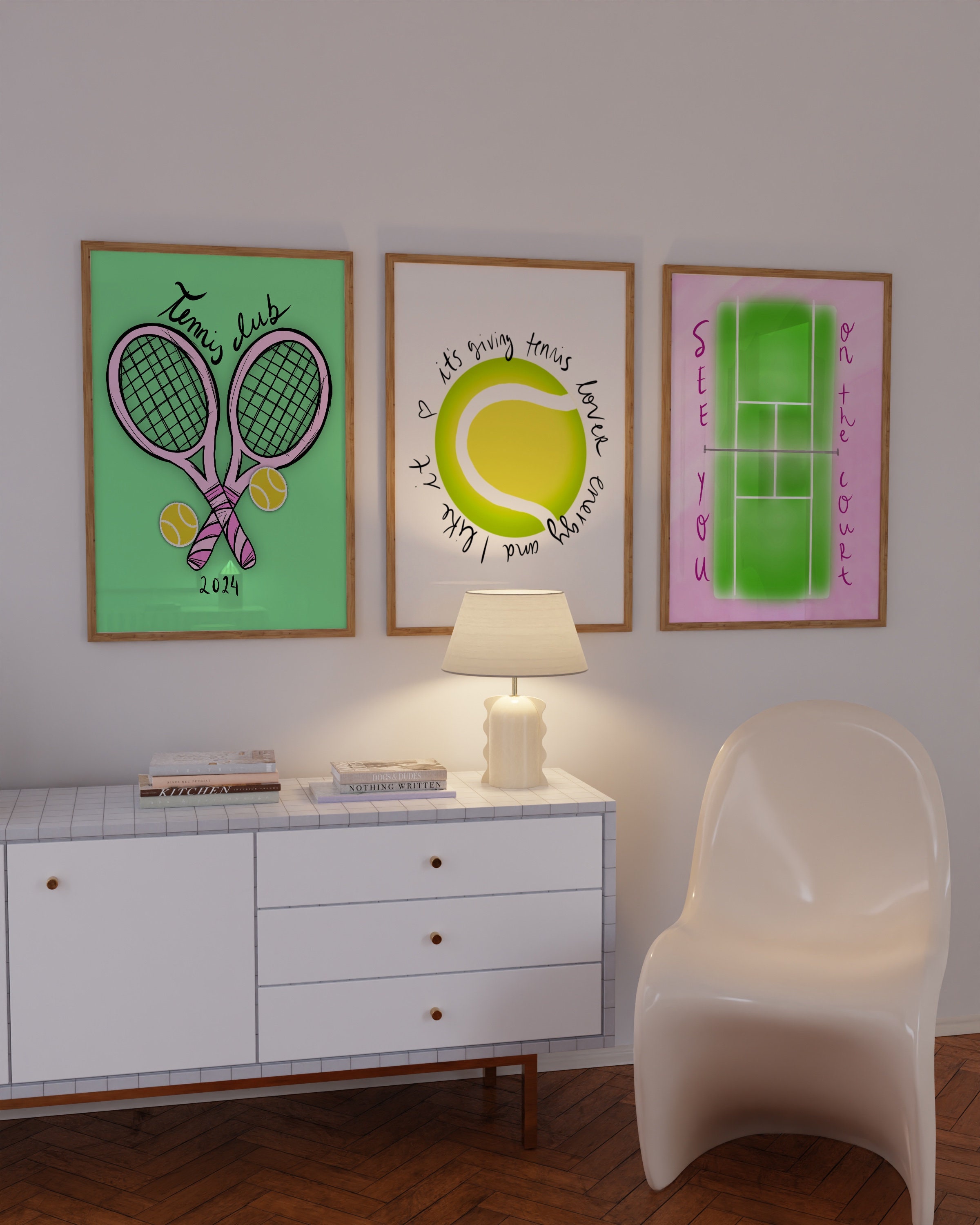 Set of 3 Trendy Tennis Prints Tennis Aesthetic Art Print Preppy Sports ...
