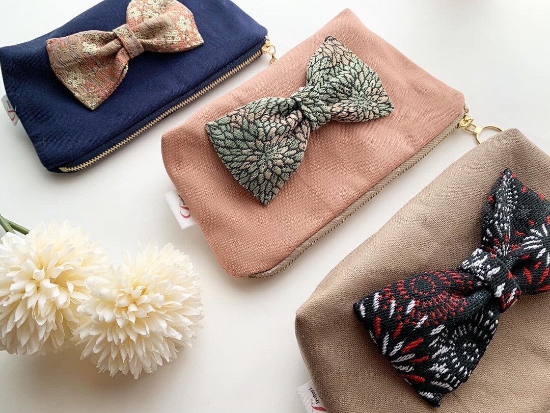 Japanese Soft Canvas Pouch, Japanese Embroidery Ribbon, Makeup Pouch ...