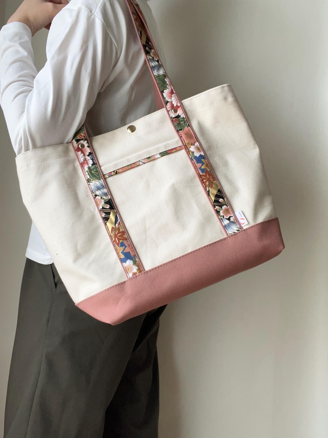 Japanese Canvas Tote Bag, A4 Shoulder Bag, Personalized Gift - Etsy