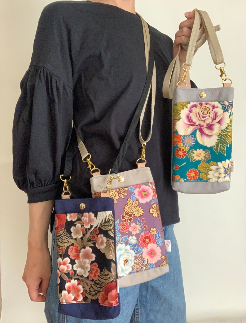 Smartphone Shoulder Pouch, Japanese Canvas Accessories, Customizable - Etsy