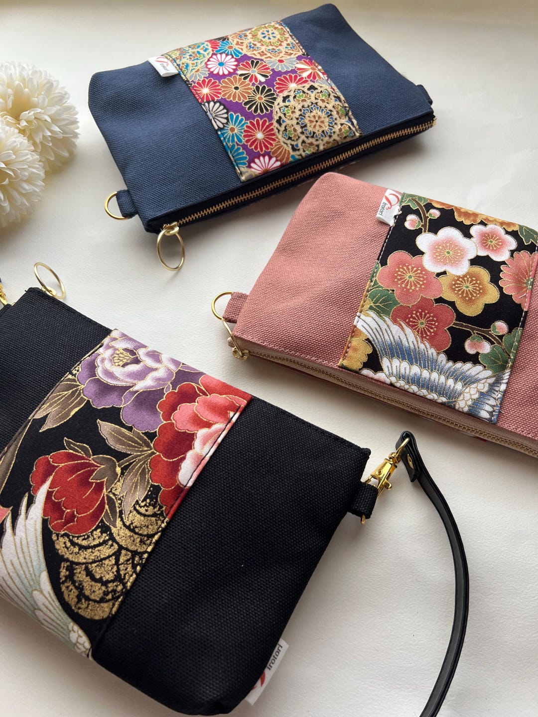 Japanese Canvas Mini Crossbody Bag, Smartphone Shoulder Pouch, Mini ...