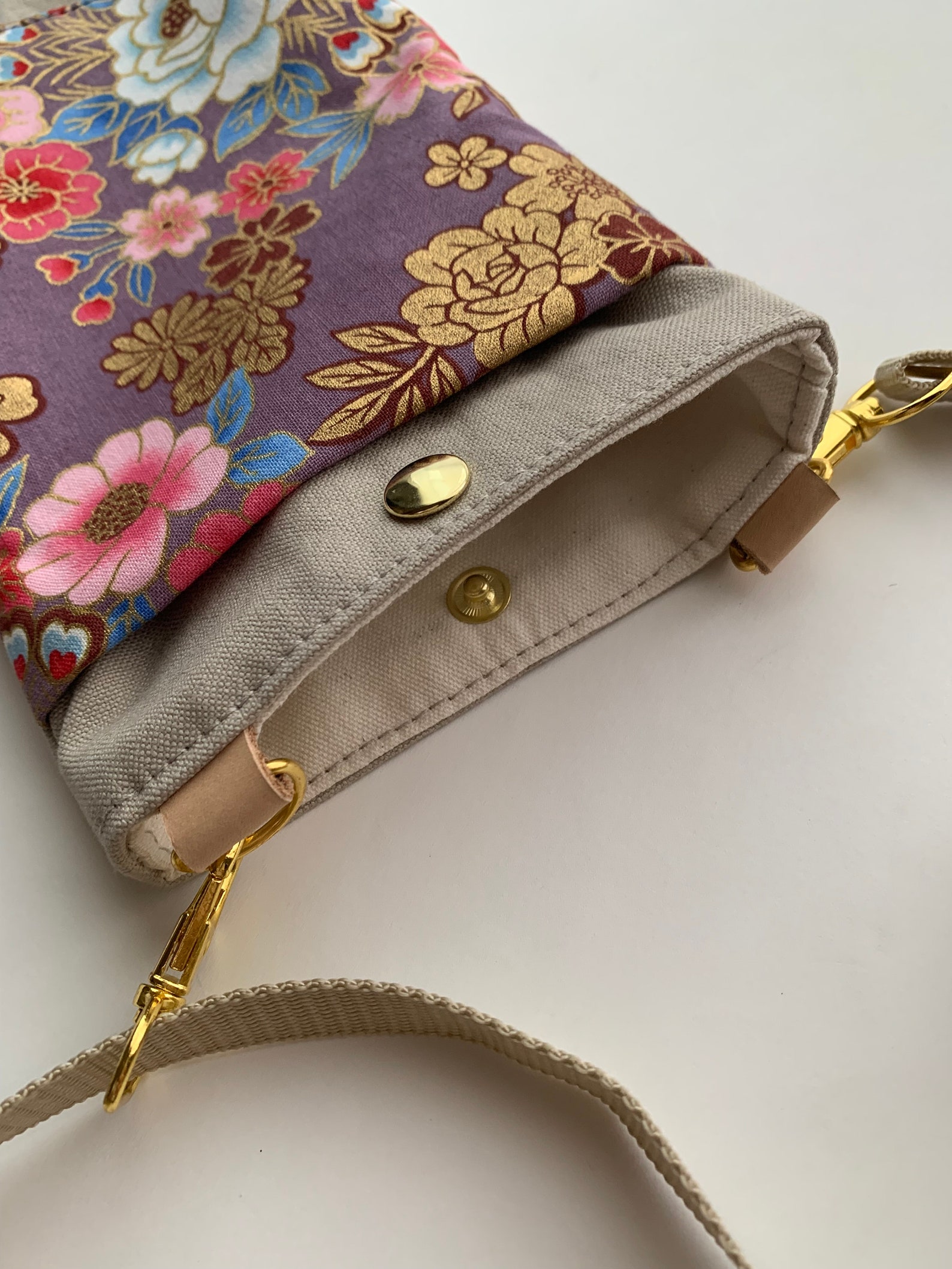 Smartphone Shoulder Pouch, Japanese Canvas Accessories, Customizable - Etsy