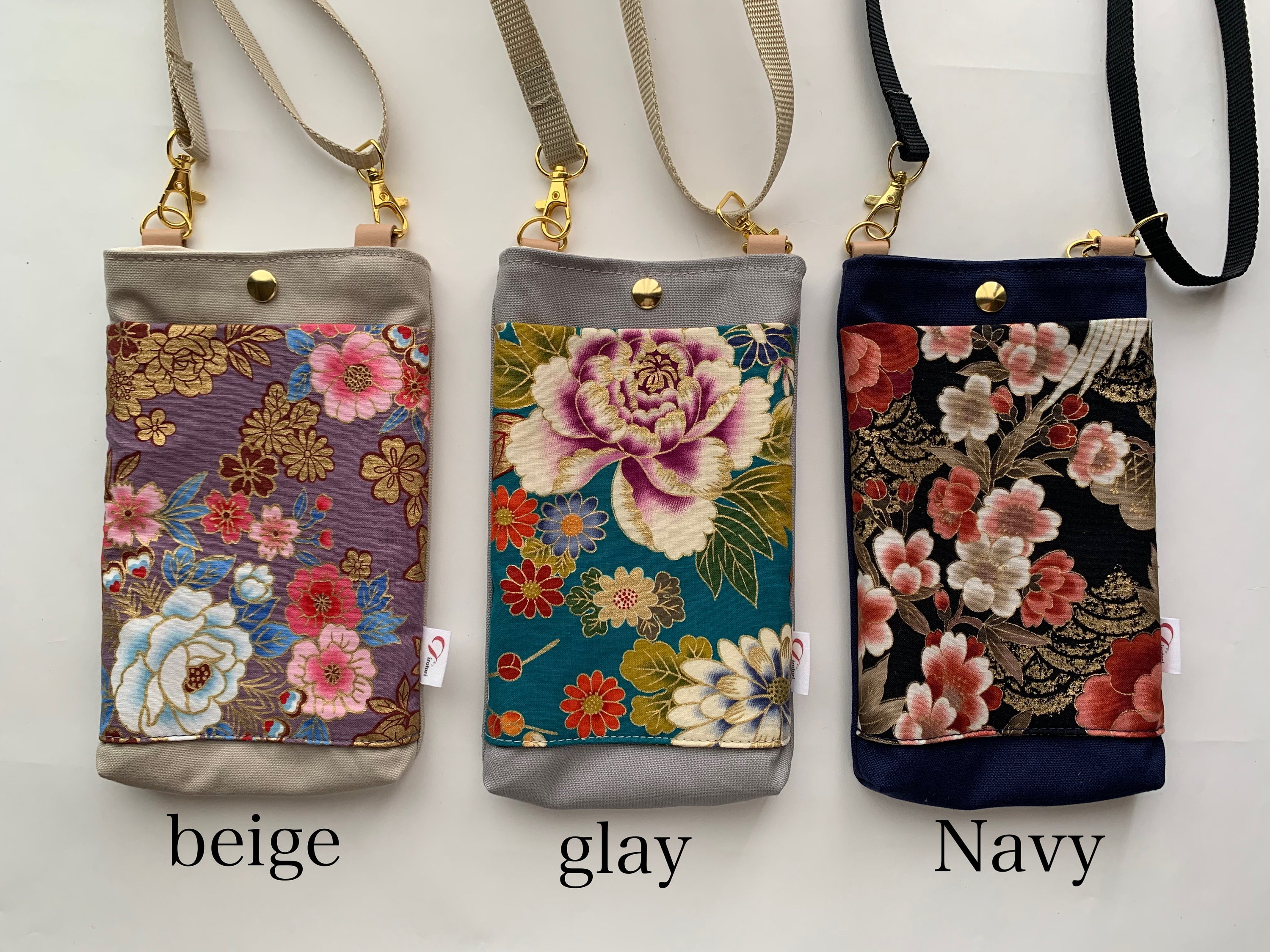 Smartphone Shoulder Pouch, Japanese Canvas Accessories, Customizable - Etsy