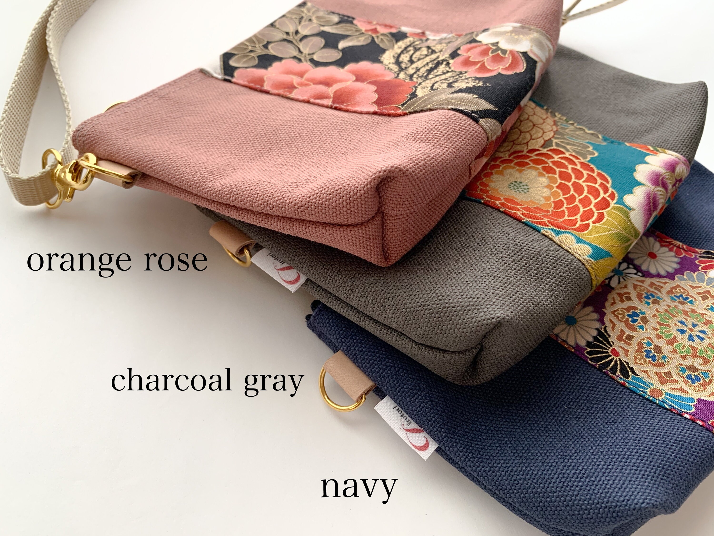 Smartphone shoulder pouch ,Japanese Canvas & Japanese fabric ...