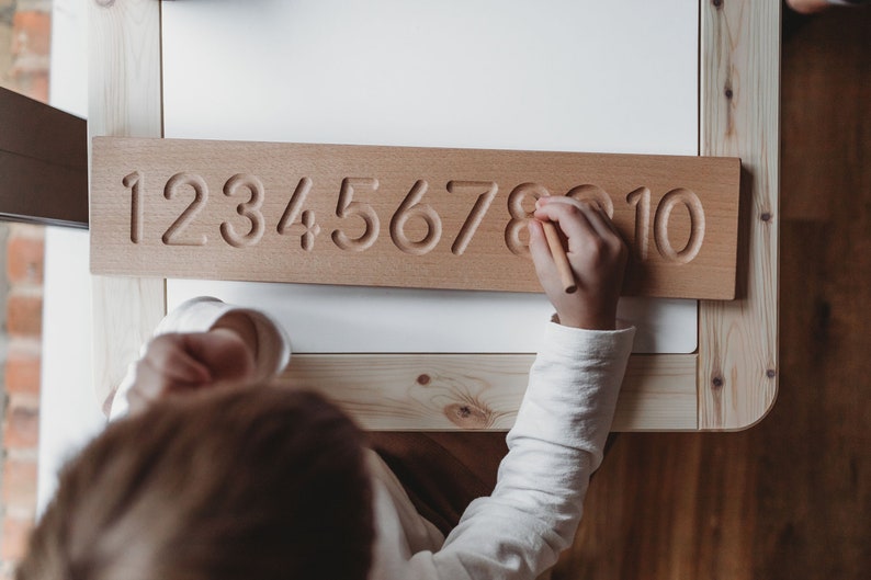 Number Tracing Board - Montessori Learning Resource | Wooden Number ...