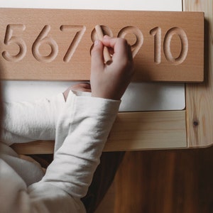 Number Tracing Board - Montessori Learning Resource | Wooden Number ...