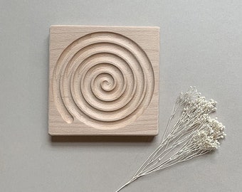 Spiral Circle Breathing Board Wooden Mindfulness Montessori Kids Calm ...