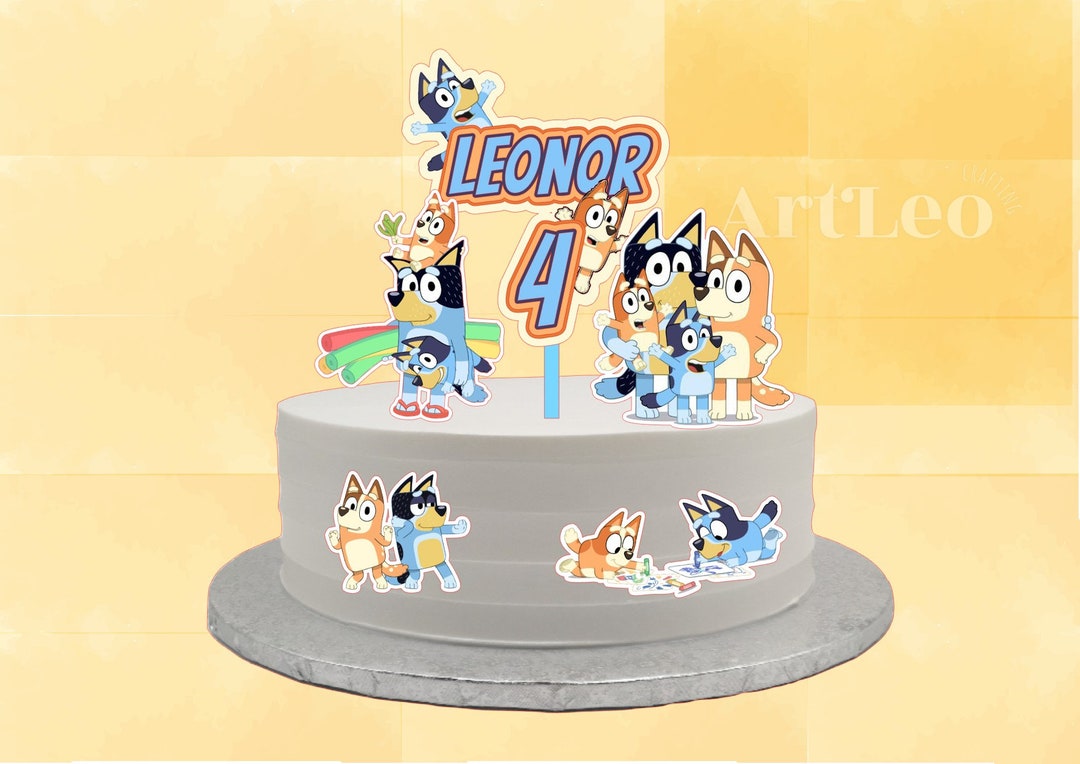 Cake Topper Bluey 001 ( Name/age Personalized) - Etsy