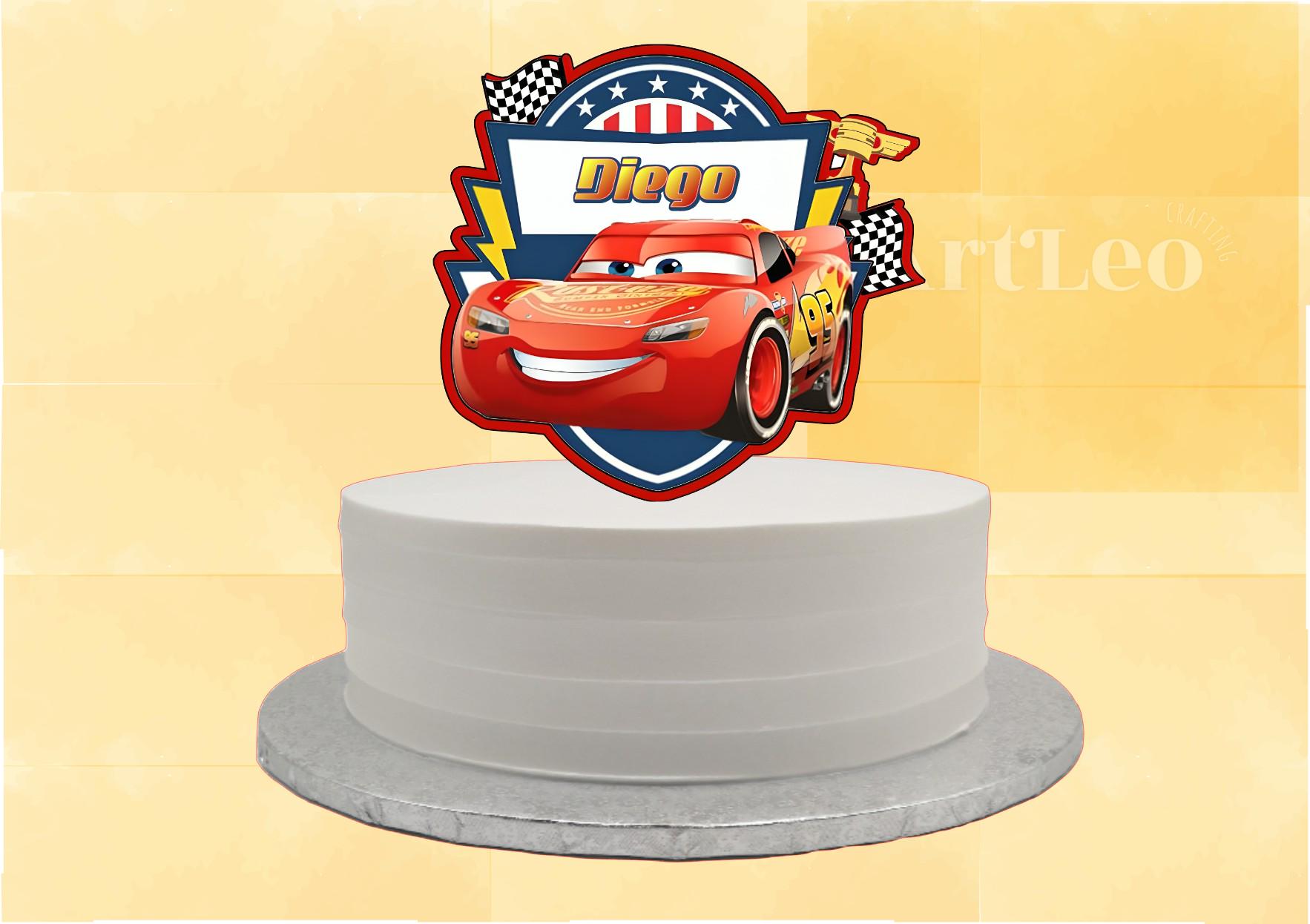 Lightning Mcqueen Cake Topper Name Customizable - Etsy