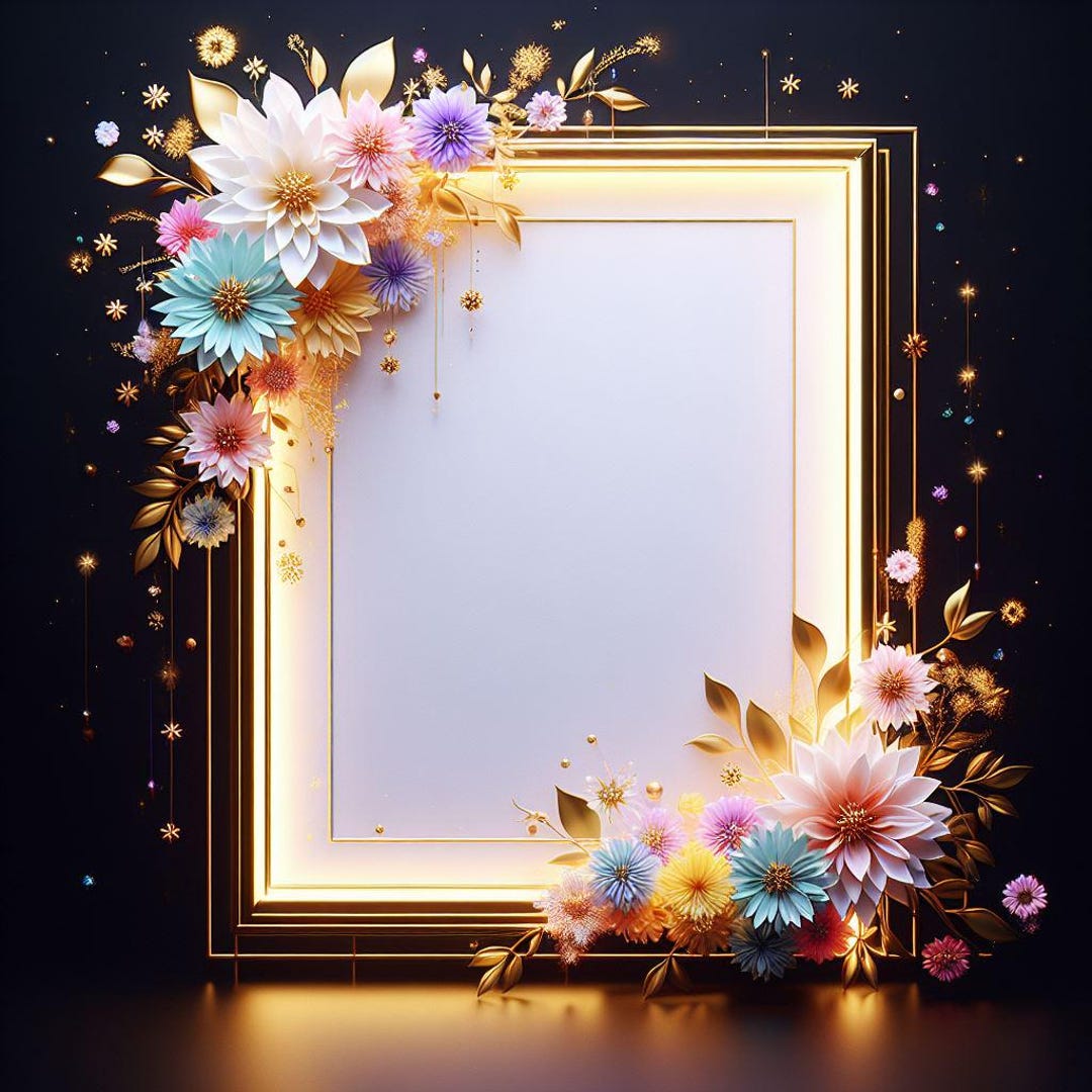 Multipurpose Beautiful Golden Frame With Neon Effetcs - Etsy