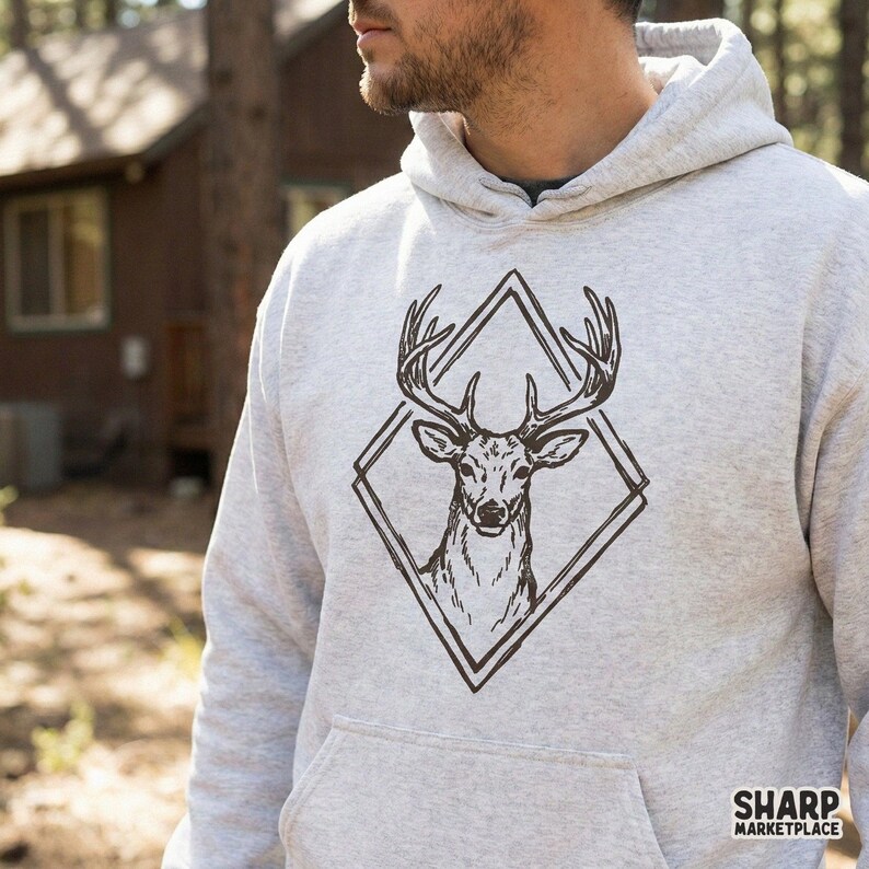 Deer Head PNG, Vintage Wildlife Art Print, Stag Illustration, Rustic ...